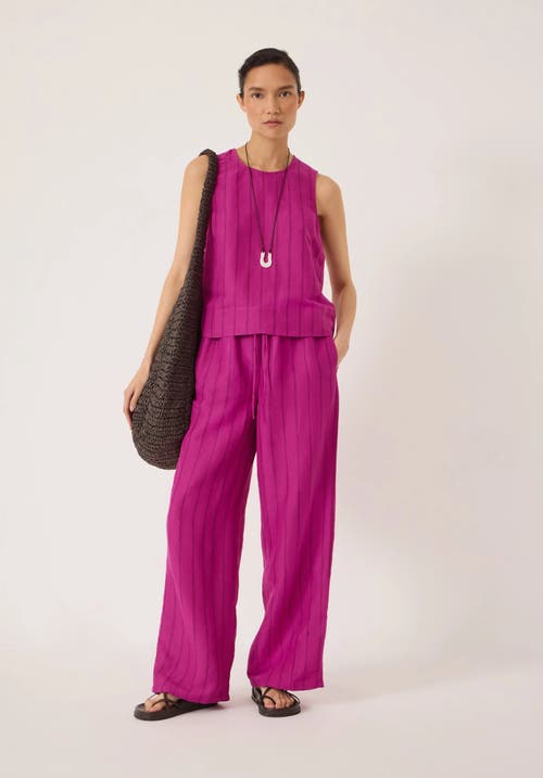 HUSH Hush Vera Striped Linen Blend Shell Top